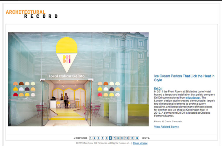 Architectural Record about the best Ice Cream Parlors - Pardini Hall ...